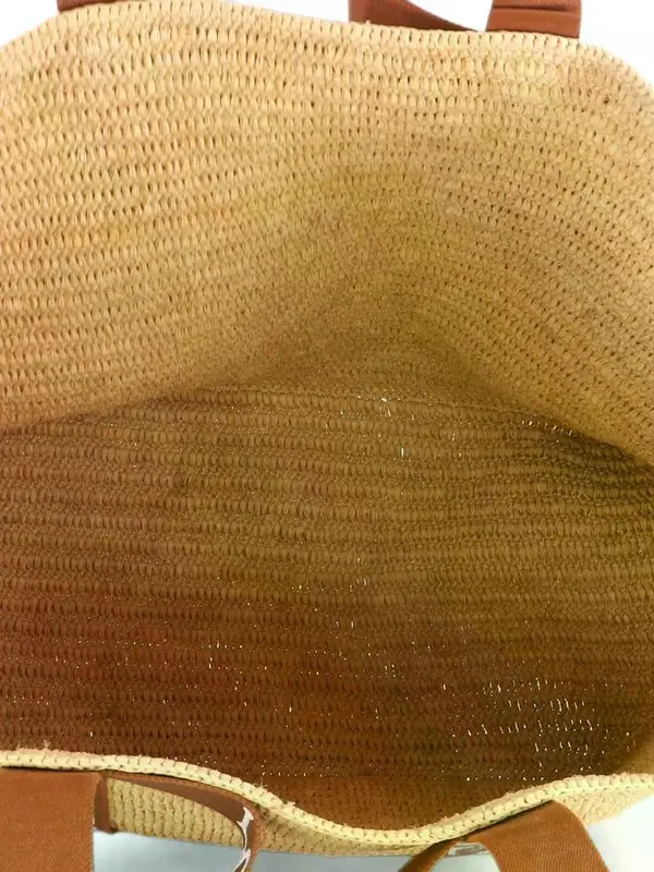 Loewe Fold Logo Strap Raffia Tote Bag