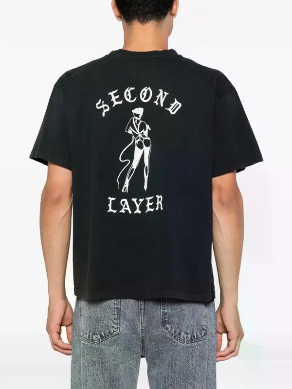 SECOND / LAYER Logo-print Graphic-print T-shirt