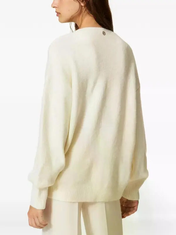 TWINSET Jumper With Organza Floral Ramage Appliqu