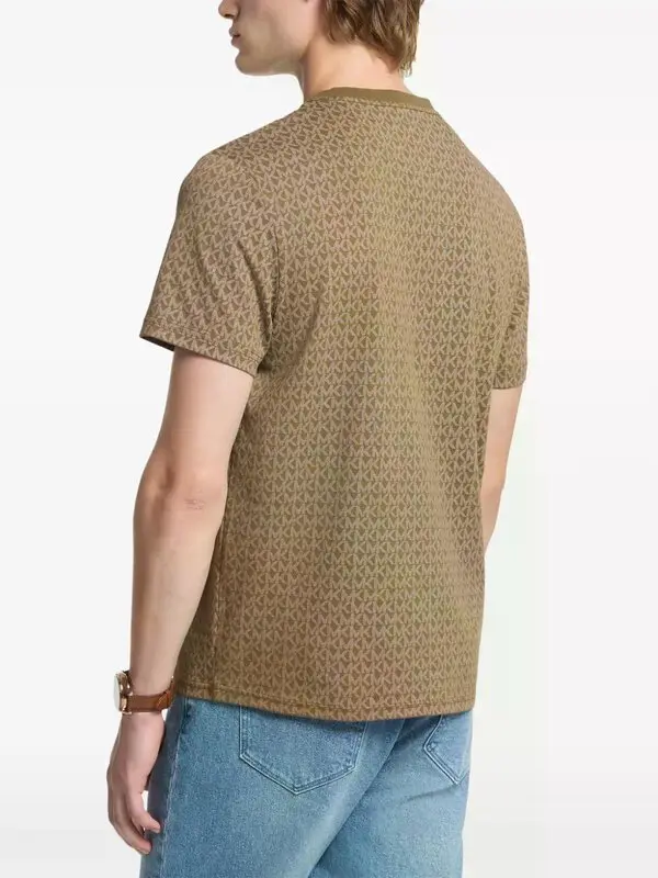 Michael Kors Signature Logo Print Cotton Jersey T-shirt - Neutrals