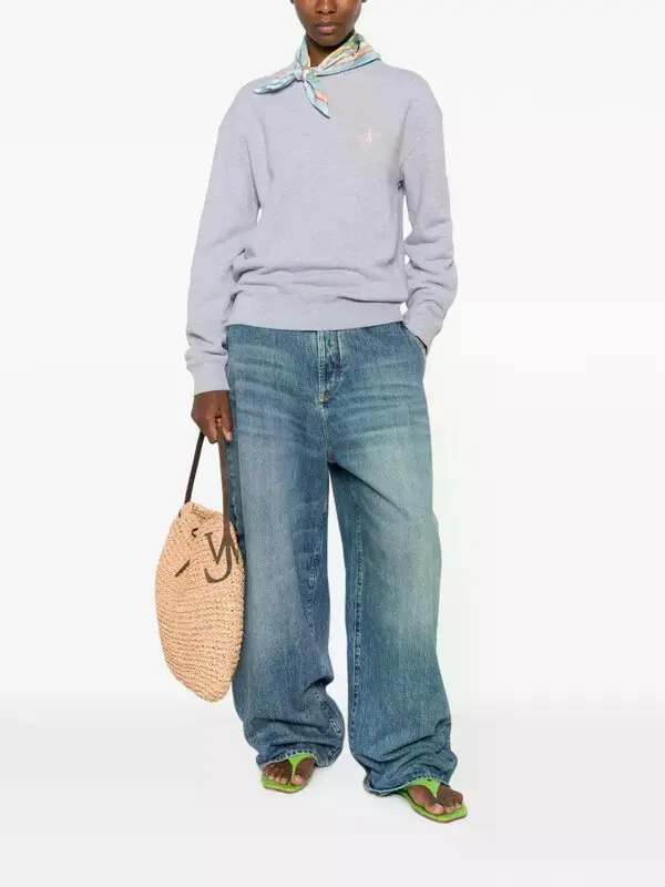 JW Anderson Ribbon Anchor Sweatshirt In Mid Melange - Grey