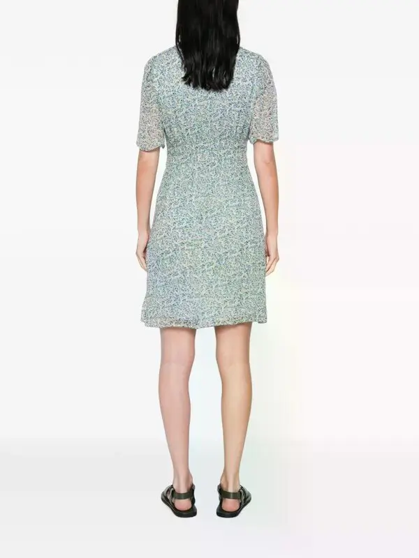 MAISON123 Balmana Floral-print Ruffled Collar Mini Dress