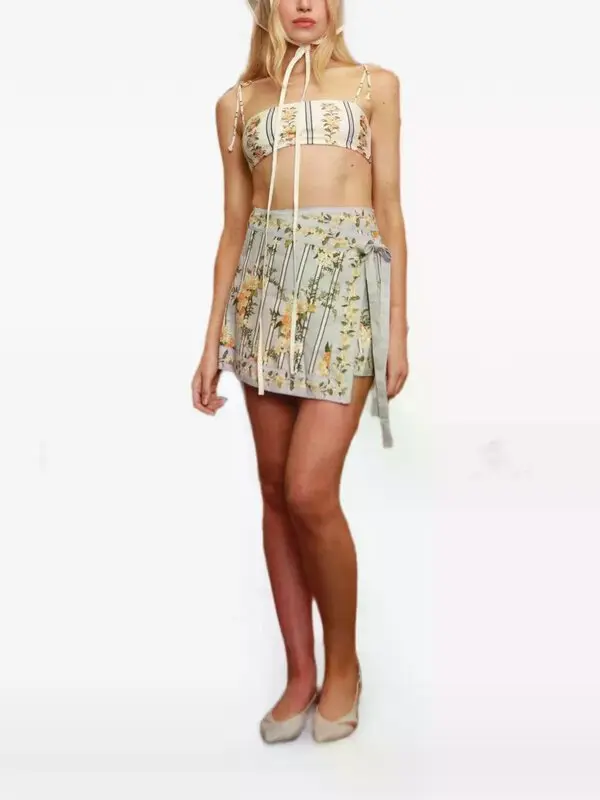 Agua Bendita Primavera Valle Floral-print Bikini Top