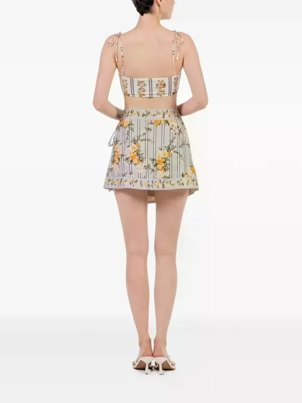 Agua Bendita Primavera Valle Floral-print Bikini Top