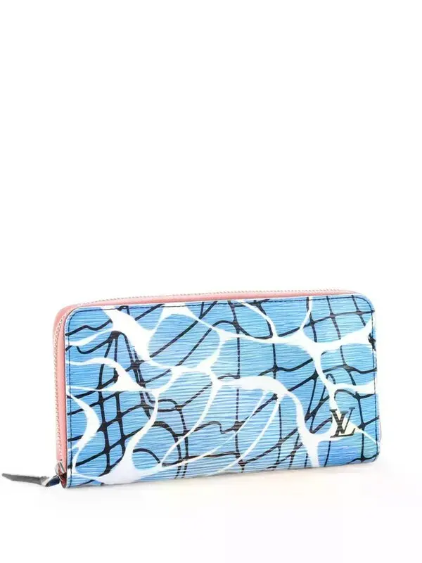 LOUIS VUITTON Zippy Wallet Limited Edition Aqua Print Epi Leather Small Wallets - Blue