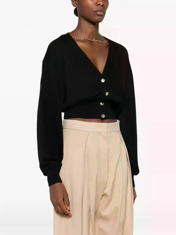 Sportmax V-neck Button-up Cardigan With Gold-tone Hardware