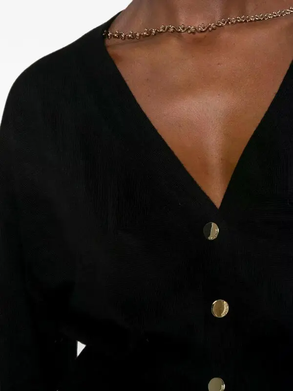 Sportmax V-neck Button-up Cardigan With Gold-tone Hardware