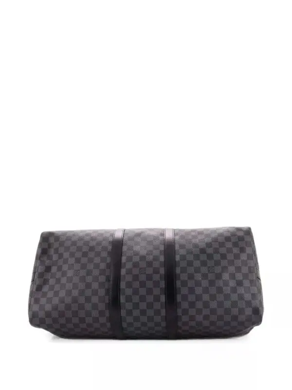 LOUIS VUITTON Keepall Bandouliere 55 Travel Bag In Damier Graphite - Black