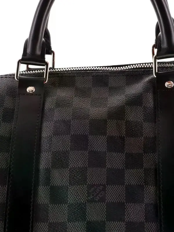 LOUIS VUITTON Keepall Bandouliere 55 Travel Bag In Damier Graphite - Black