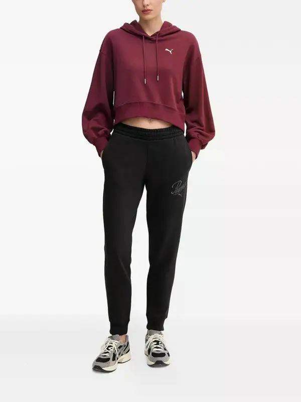 PUMA Cropped Logo-embroidered Hoodie