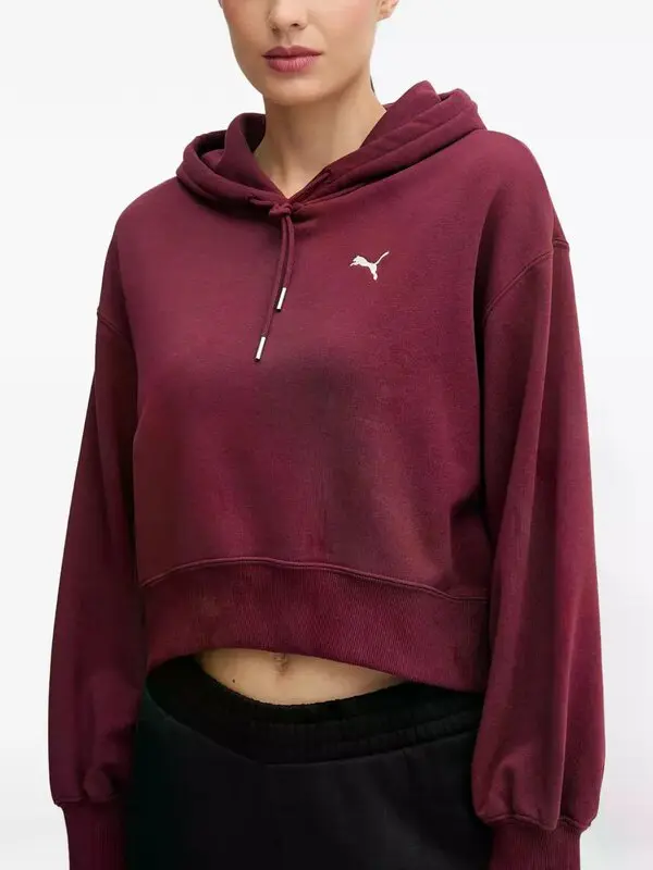 PUMA Cropped Logo-embroidered Hoodie