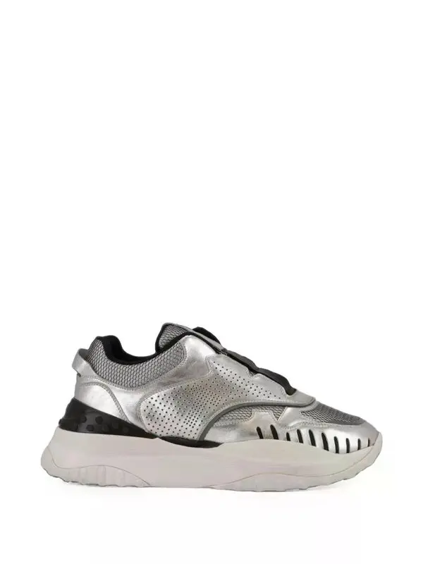 TOD'S Perforated Panelled Chunky Sole Sneakers - Silver