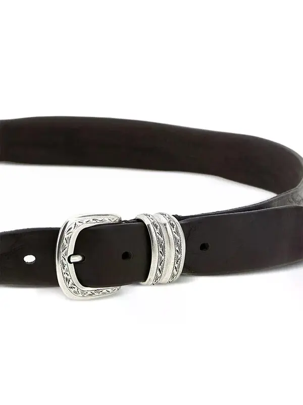 ZERBINI CLAUDIO Trittico Engraved Leather Belt