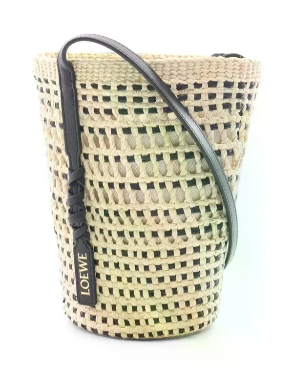 Loewe Raffia Braided Shoulder Bag - Neutrals