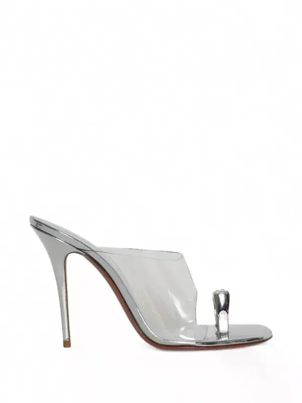 Amina Muaddi Justine Transparent-panel Stiletto Heeled Sandals - Silver