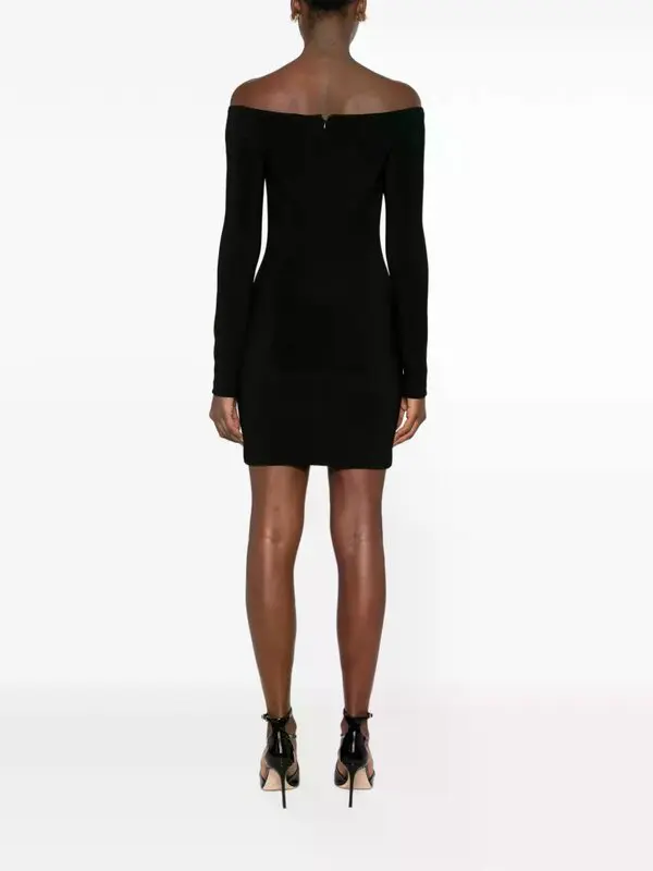 SIMONA CORSELLINI Off-shoulder Crystal-embellished Mini Dress