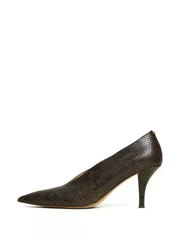 TWINSET Python-print Leather Court Shoes