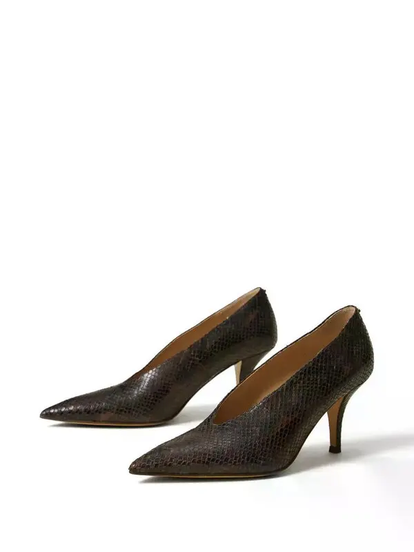 TWINSET Python-print Leather Court Shoes