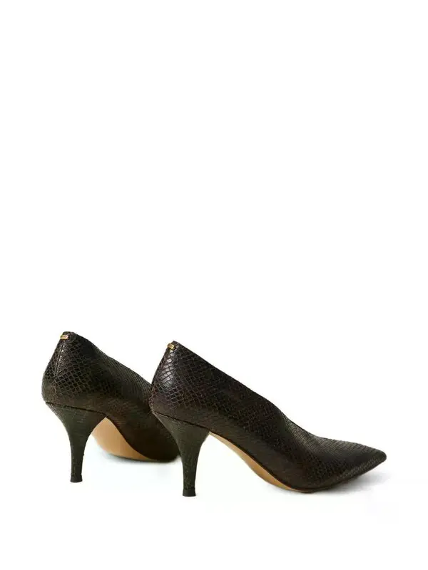 TWINSET Python-print Leather Court Shoes