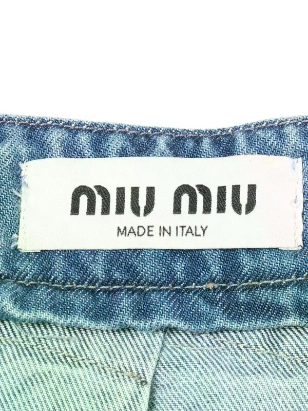 Miu Miu Pleated Denim Mini Skirt