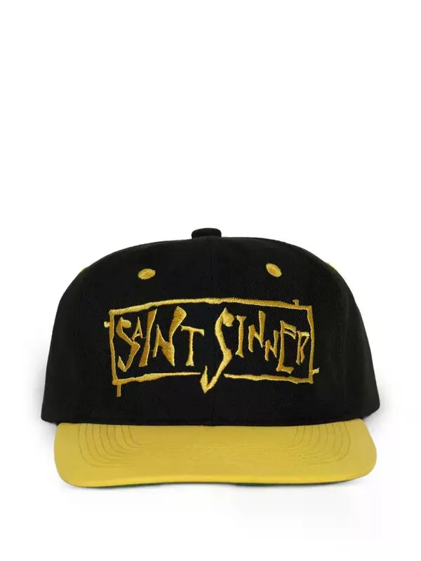 SAINT MXXXXXX Embroidered Panelled Cap - Black