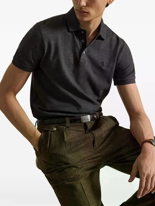 Polo Ralph Lauren Custom Slim Fit Stretch-mesh Polo Shirt - Grey