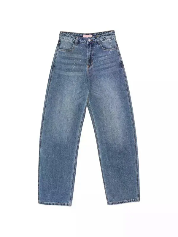 TWENTY FOURHAITCH Glitter Effect Wide-leg Jeans