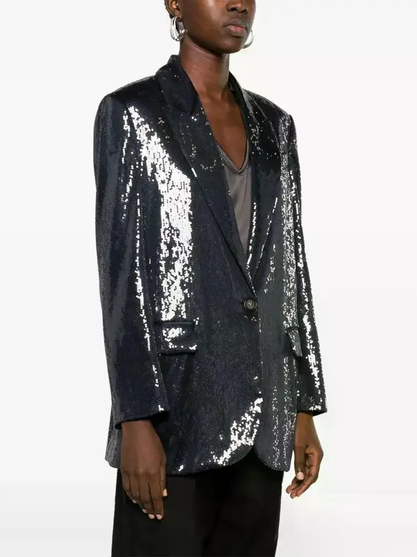 Brunello Cucinelli Sequin-embellished Single-breasted Blazer