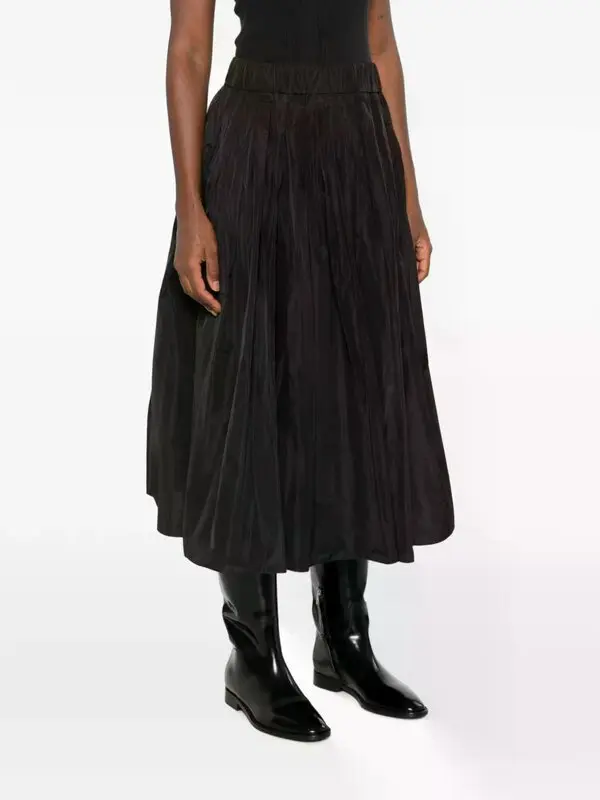 SUSANNE BOMMER Pleated Silk-blend Skirt