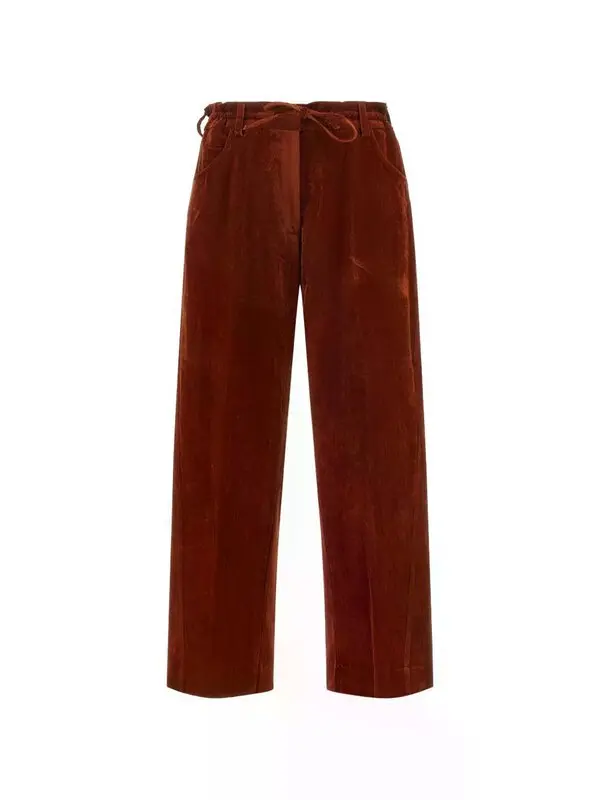 NUDE Velvet-finish Drawstring Trousers