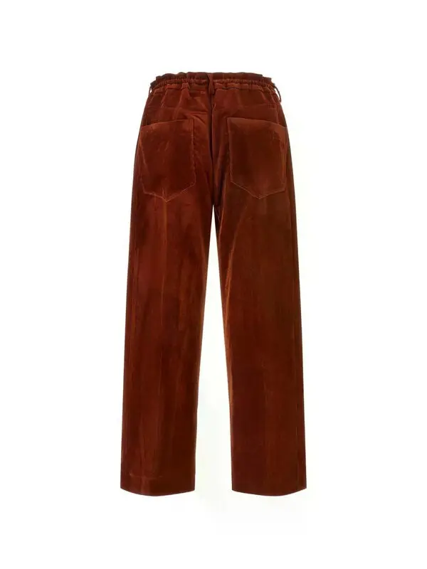 NUDE Velvet-finish Drawstring Trousers