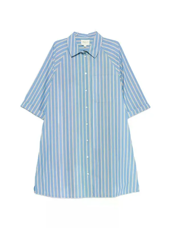 MAISON123 Vertical Stripe Mini Shirt Dress