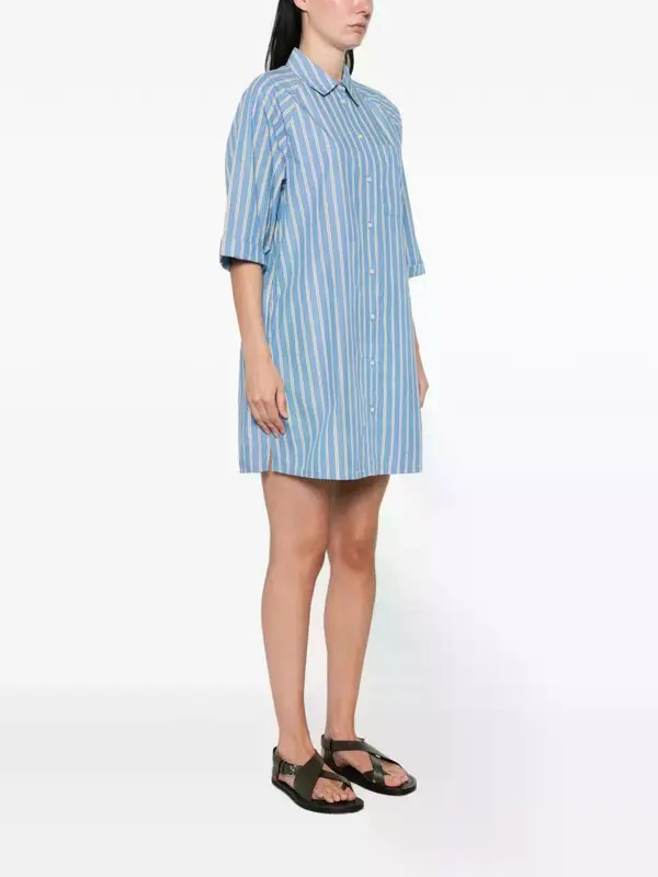 MAISON123 Vertical Stripe Mini Shirt Dress