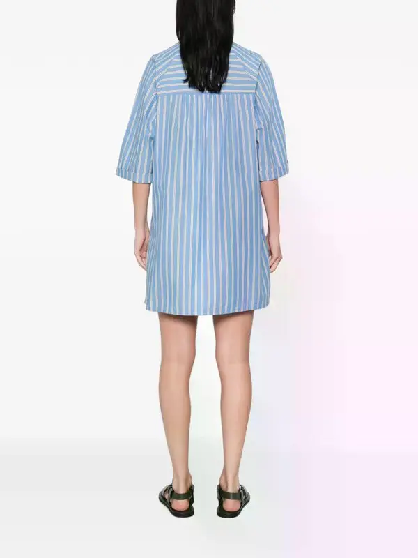 MAISON123 Vertical Stripe Mini Shirt Dress