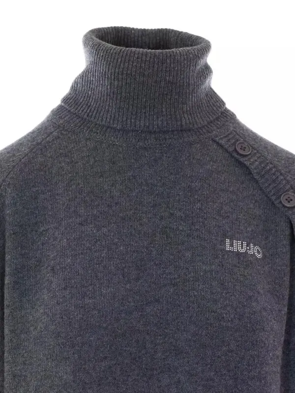 Liu Jo Button-detail Roll-neck Sweater - Grey