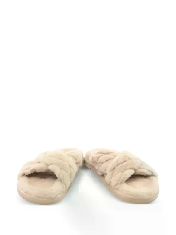 LOUIS VUITTON Bliss Comfort Shearling Sandals - Neutrals