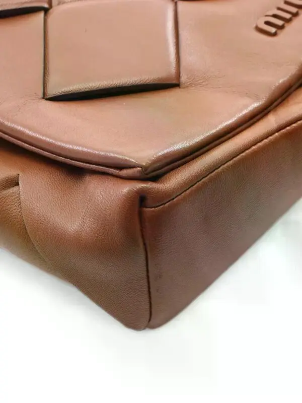 Miu Miu Woven Leather Cross Body Bag