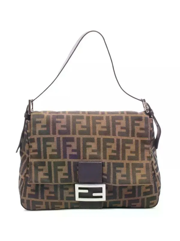 Fendi Mamma Baguette Zucca Shoulder Bag - Brown