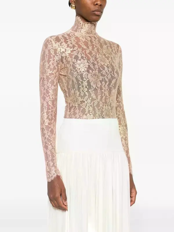 Valentino Garavani Floral Lace Bodysuit - Neutrals