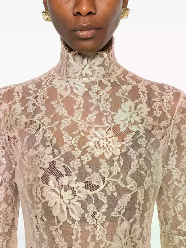 Valentino Garavani Floral Lace Bodysuit - Neutrals