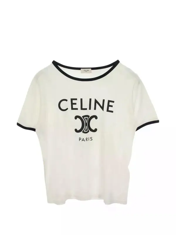 Celine 2000s Triomphe Cotton T-shirt - White