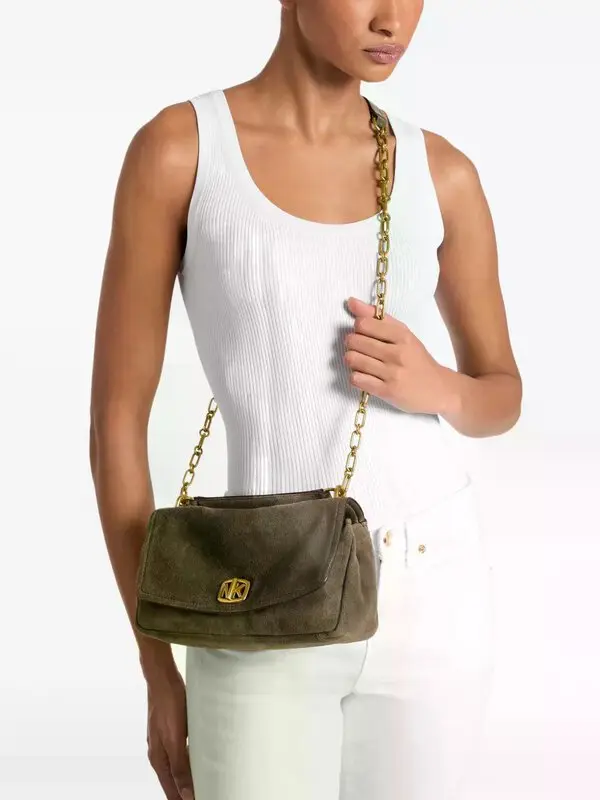 Michael Kors Suede Shoulder Bag With Chain Strap