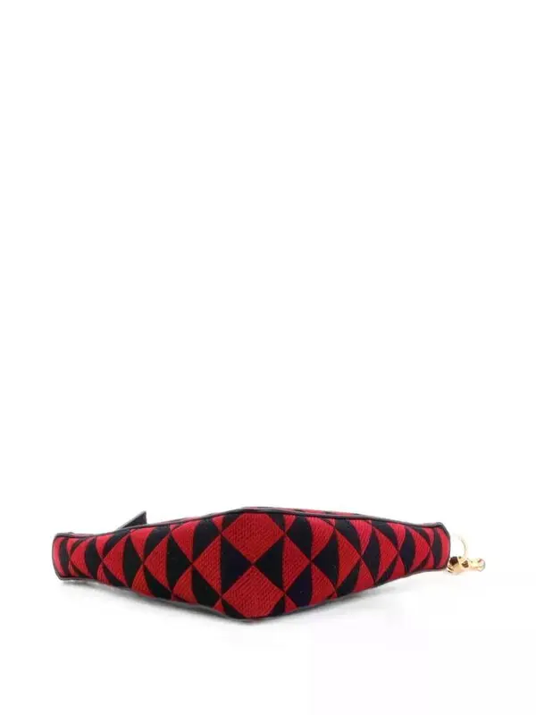 Prada Triangle Jacquard Mini Shoulder Bag - Black