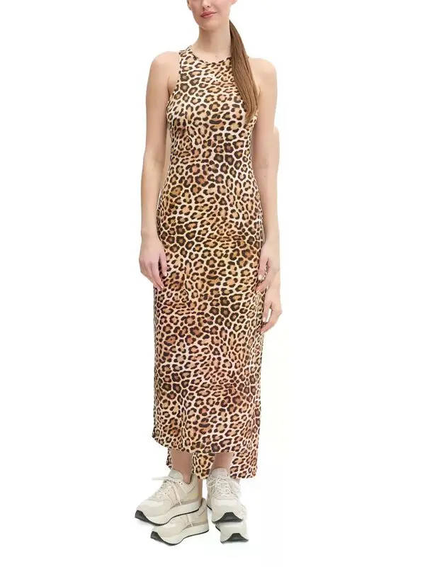 PUMA Leopard Print Racerback Maxi Dress - Neutrals
