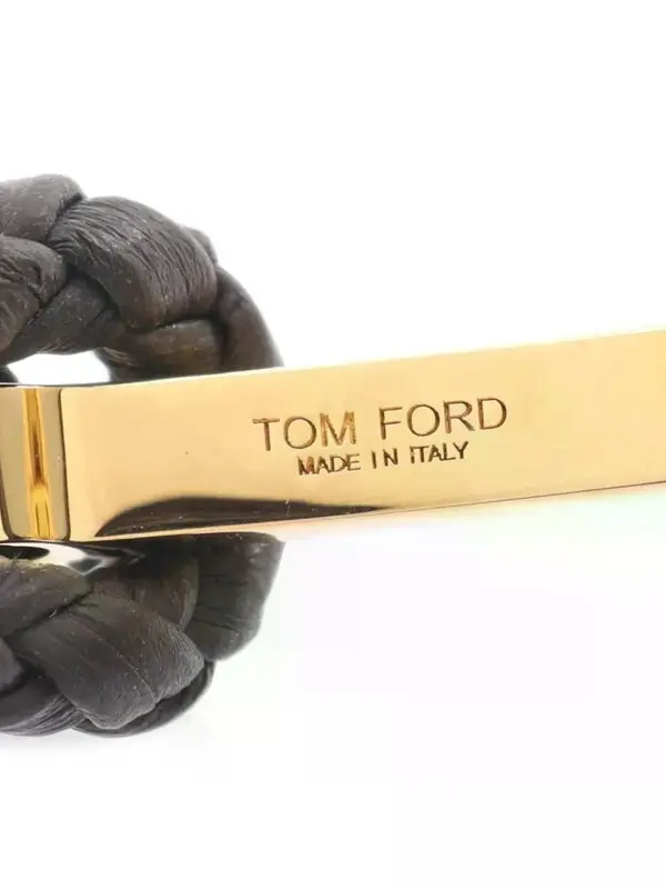TOM FORD Braided Leather T-bar Bracelet