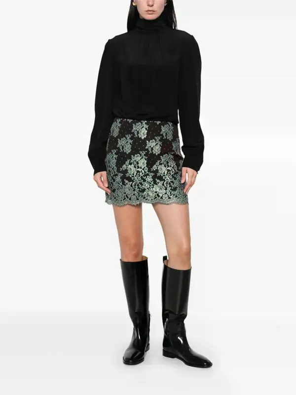 Valentino Garavani Floral-lace Mini Skirt - Brown