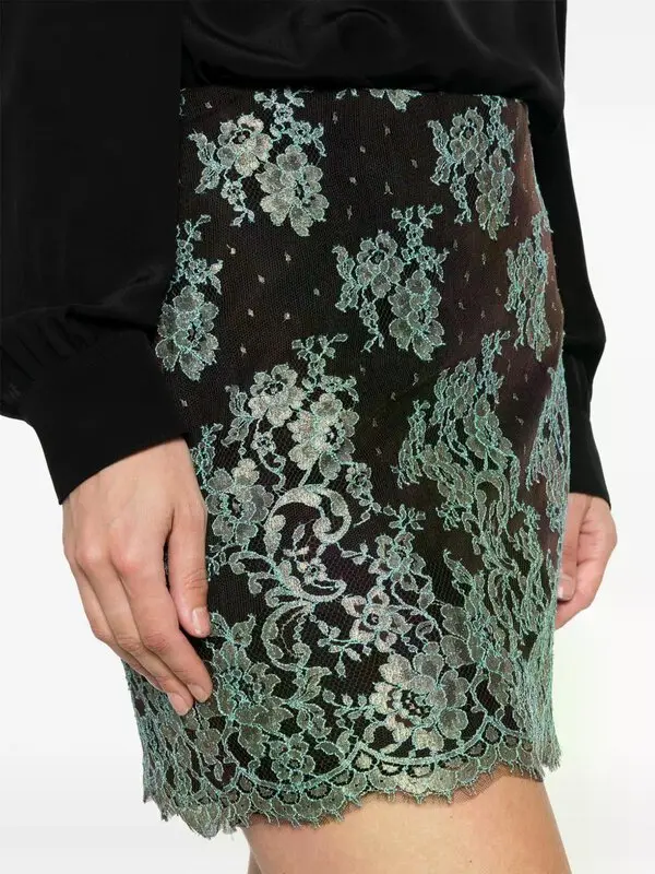 Valentino Garavani Floral-lace Mini Skirt - Brown