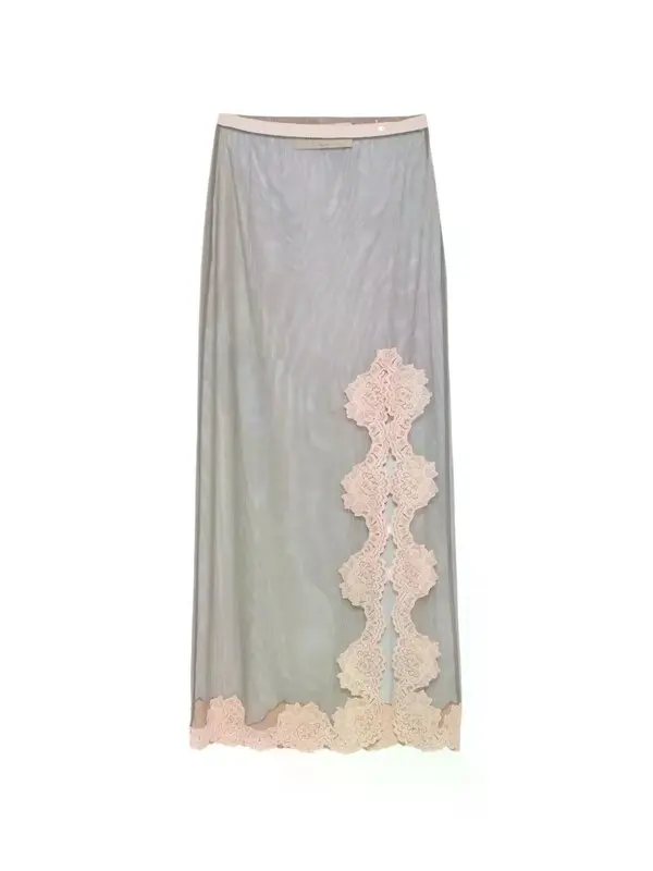 Valentino Garavani Vlogo Lace-trimmed Tulle Skirt