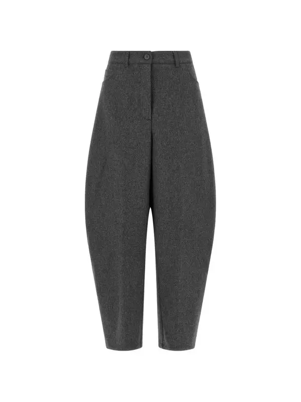 NUDE Barrel Silhouette Trousers - Grey