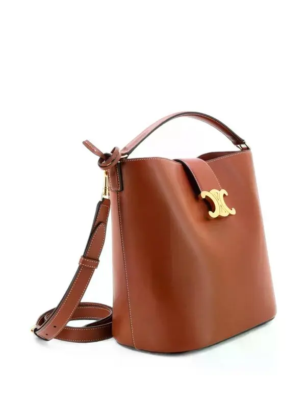 Celine Louise Bag Leather Medium Bucket Bag - Brown